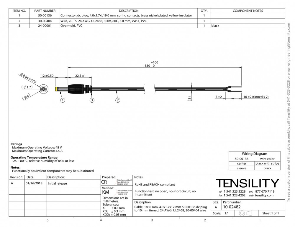 Tensility International 10-02482 product drawing preview