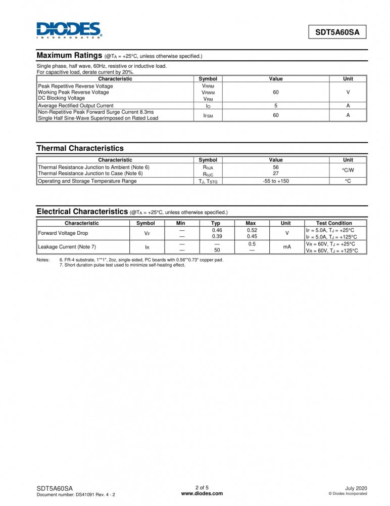SDT5A60SA-13 datasheet page 2