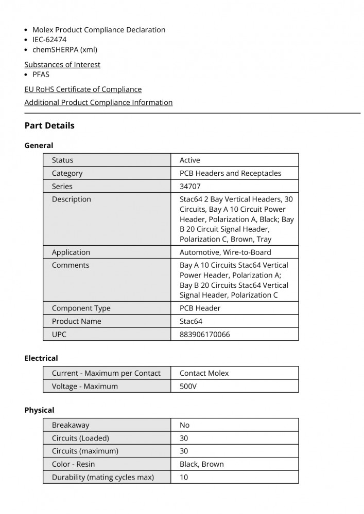 MOLEX 347072012 technical document preview, page 2