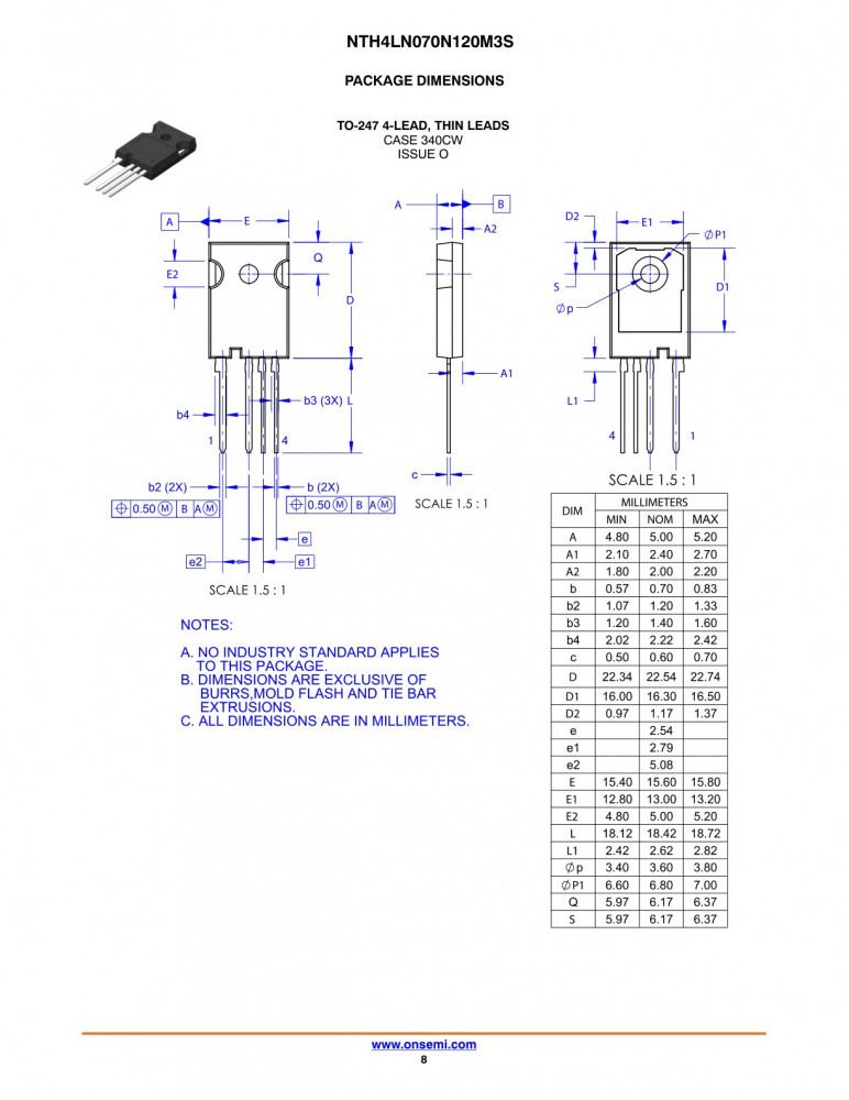 NTH4LN070N120M3S datasheet page 8
