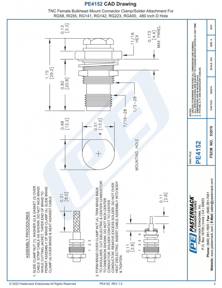 PE4152 technical datasheet page 3