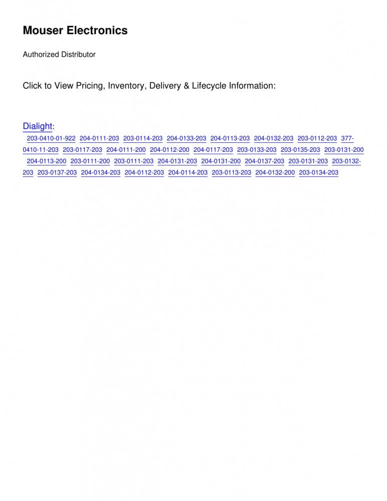 Dialight product documentation page 2