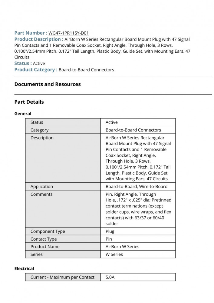 WG47-1PR11SY-D01 technical document image, page 1