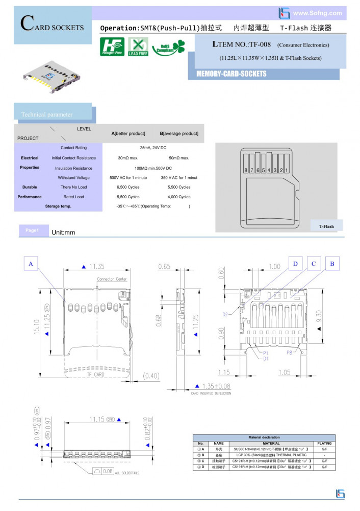 SOFNG TF-008 technical drawing page 1