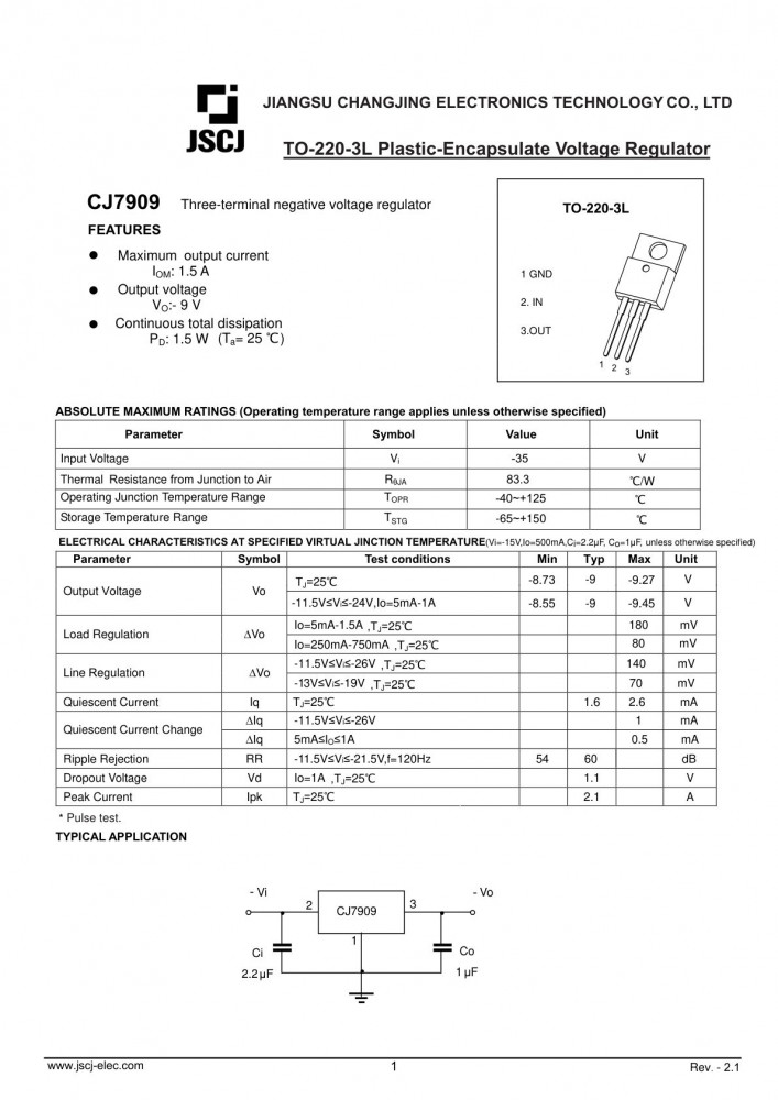 CJ7909 datasheet page 1