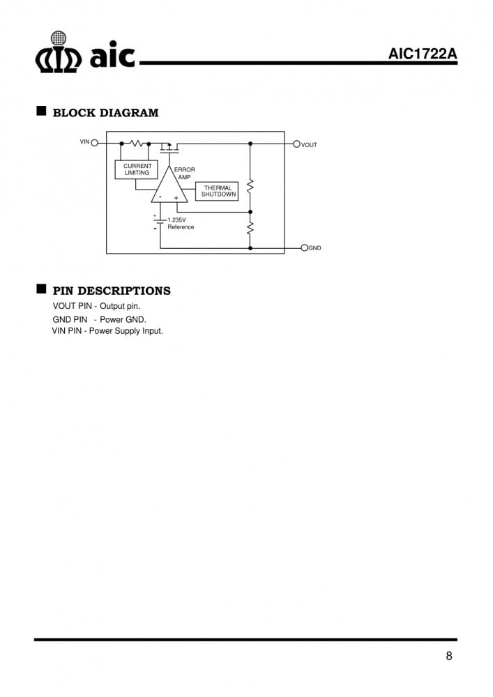 AIC1722A datasheet page 8