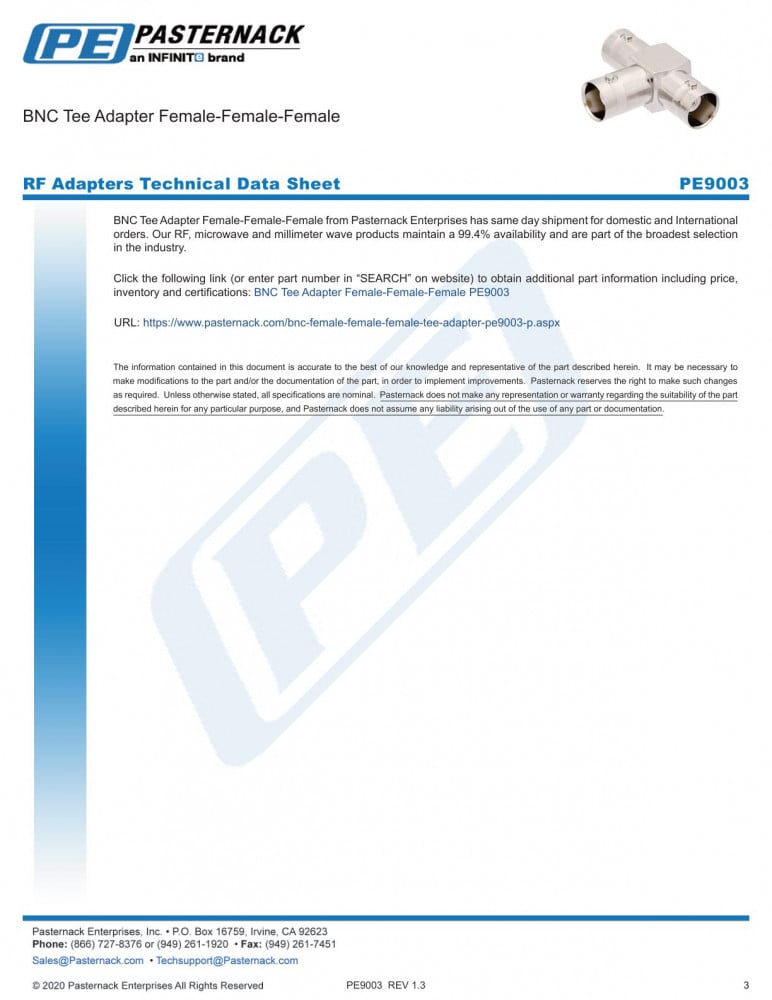 PE9003 technical document page 3