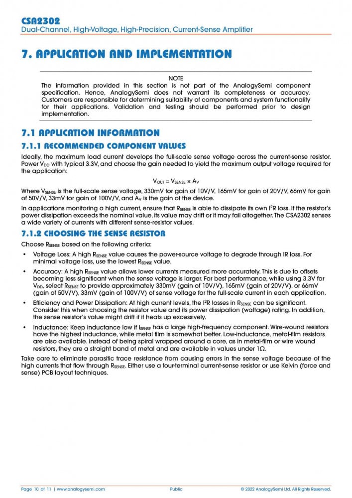 CSA2302 datasheet page 10