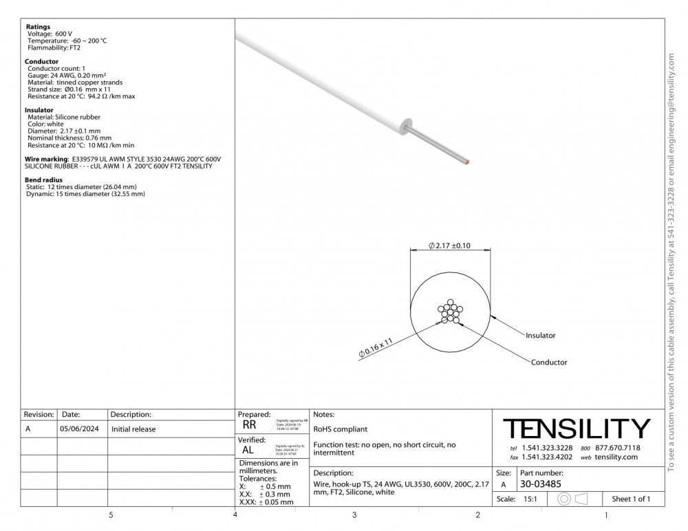 Tensility International 30-03485 product drawing