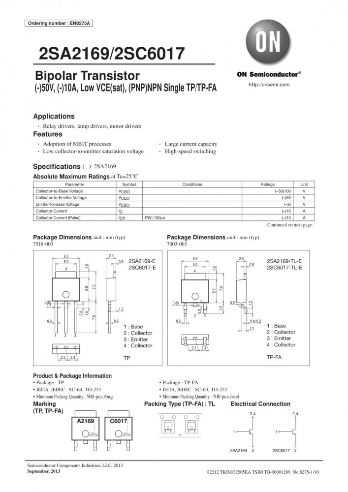 2SC6017 technical document page 1