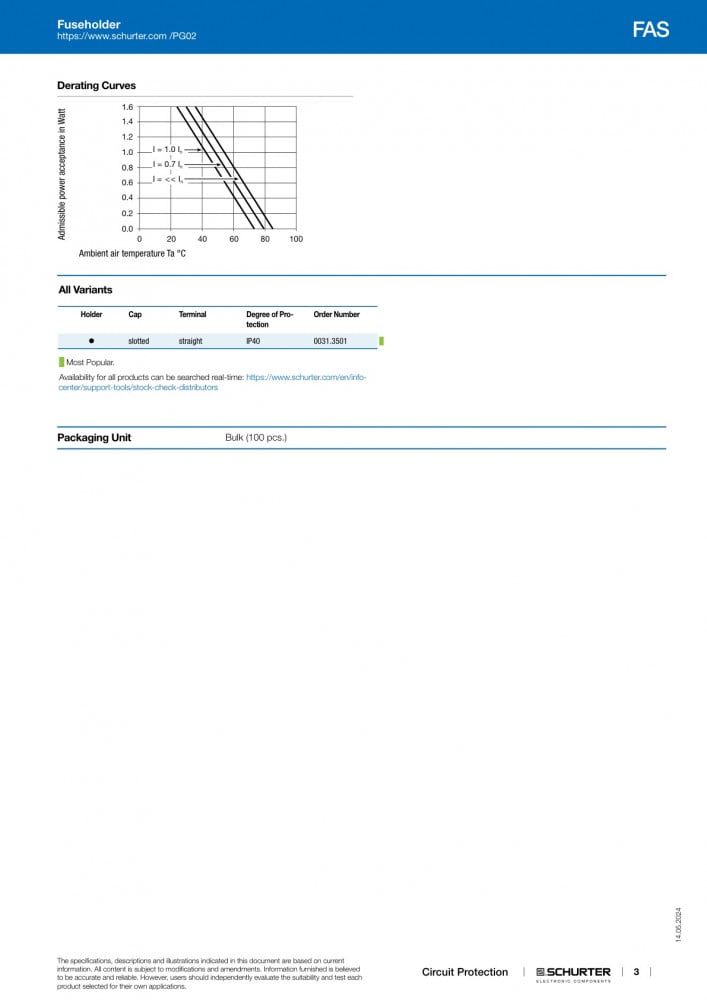 SCHURTER 0031.3501 datasheet page 3