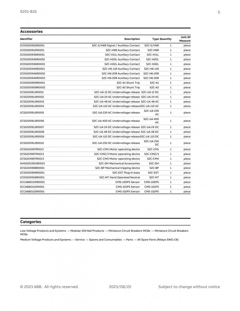 ABB S201-B16 technical document page 5