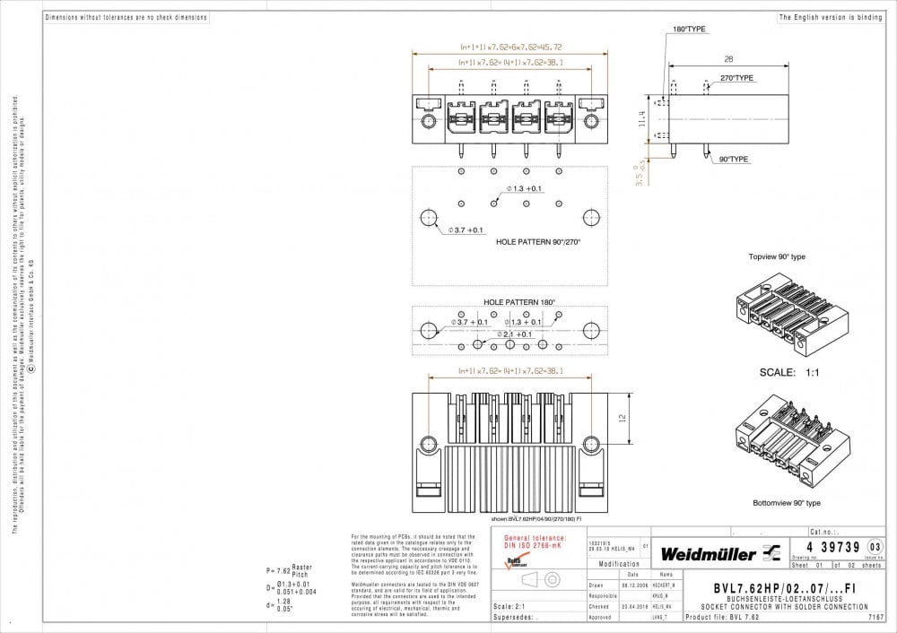 Weidmüller 1928420000 wave soldering profile