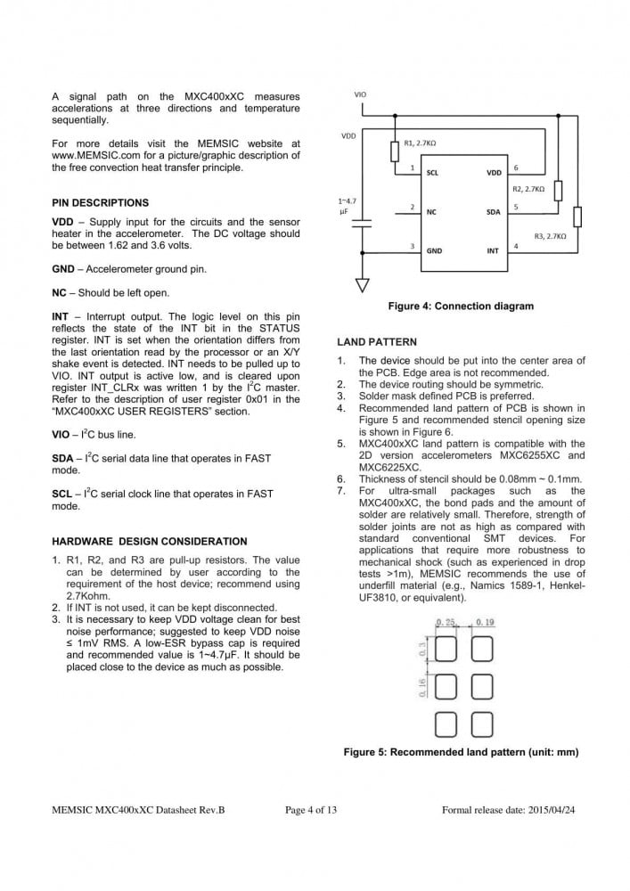 MXC4005XC datasheet page 4