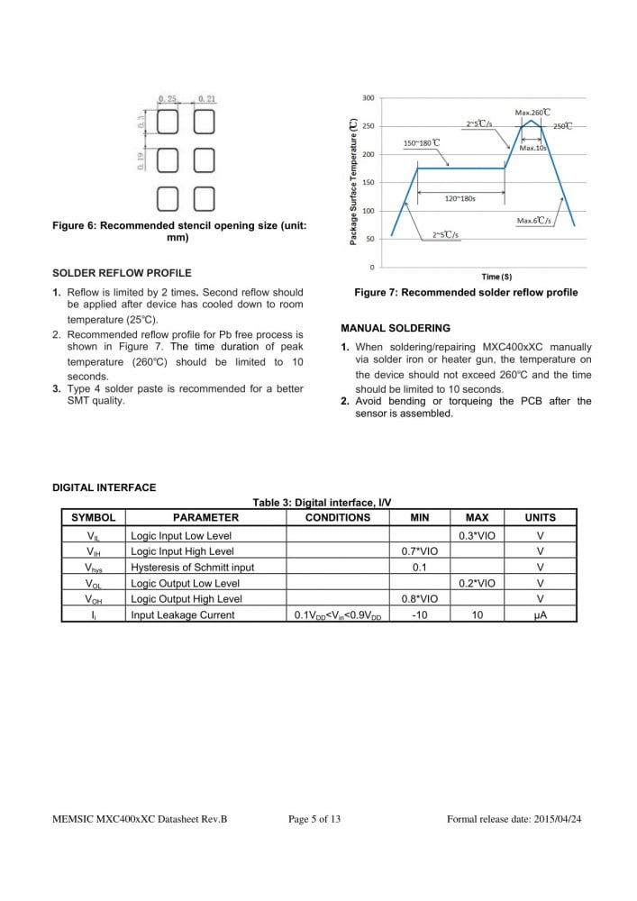 MXC4005XC datasheet page 5
