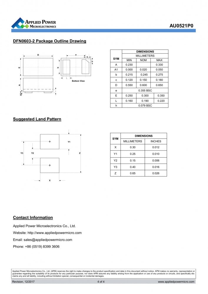 AU0521P0 datasheet page 4