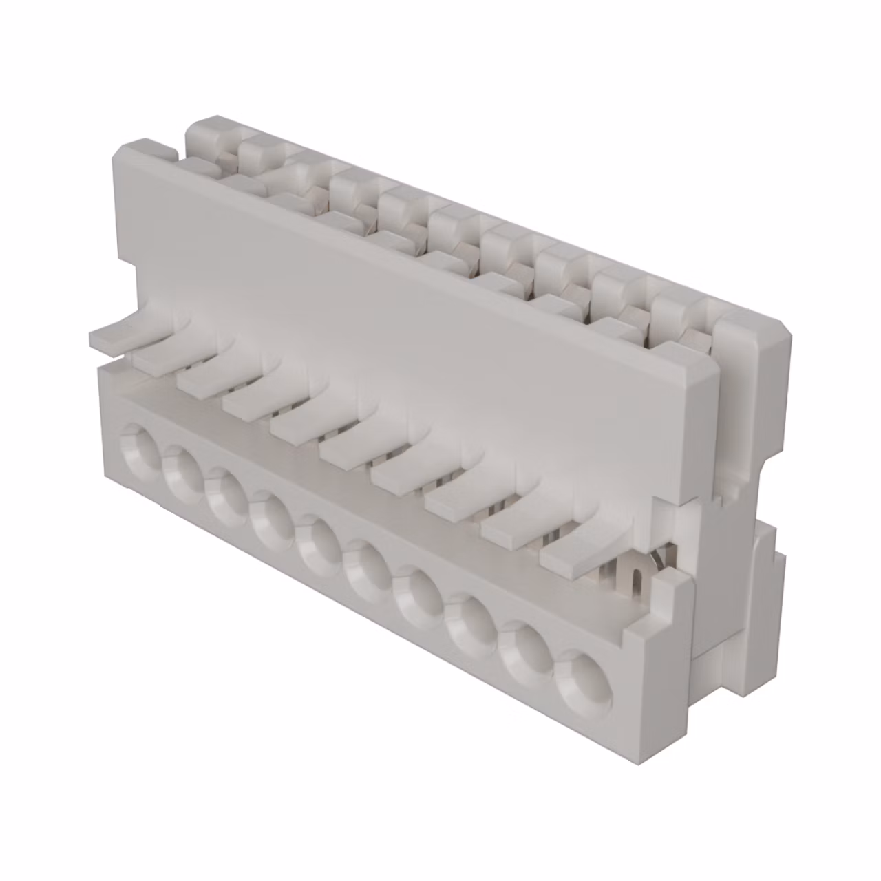 Appli-Mate RAST 2.5 IDT Housing, 2.50mm Pitch, Direct/Indirect, Female, 10 Circuits, All Position Keys Removed, Polarizing Rib Between Circuits 2 and 3 for sale
