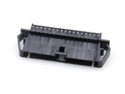 SL Wire-to-Wire Panel Mount Crimp Housing, Single Row, Version B, with Mounting Ears, 17 Circuits, Black for sale