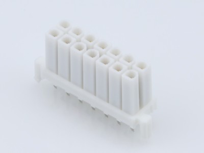 Mini-Fit Plus PCB Receptacle, 4.20mm Pitch, Dual Row, Vertical, Blind Mating, 24 Circuits, with Snap-in Plastic Peg PCB Lock, PA Polyamide Nylon 6/6, UL 94V-0, Tin (Sn) Over Nickel (Ni) Plating