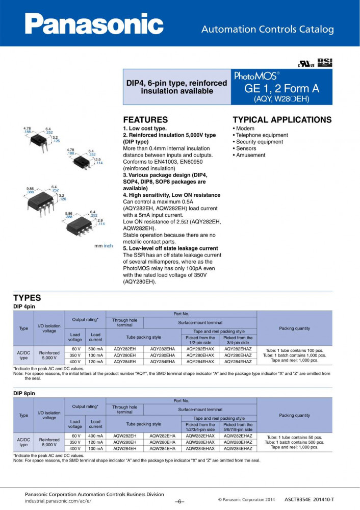 AQY280SX datasheet page 6