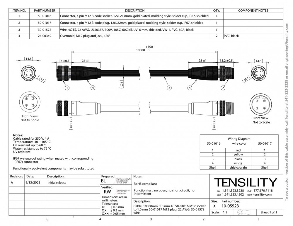 Tensility International 10-05523 product drawing