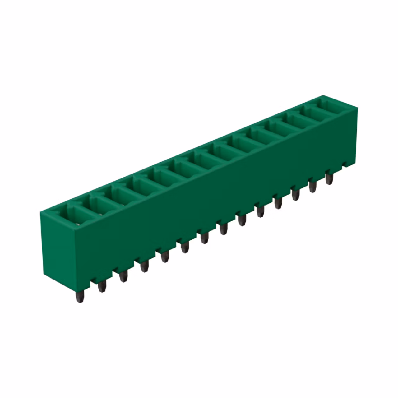 3.81mm Pitch Eurostyle Vertical PCB Header, Green Housing, 14 Circuits for sale
