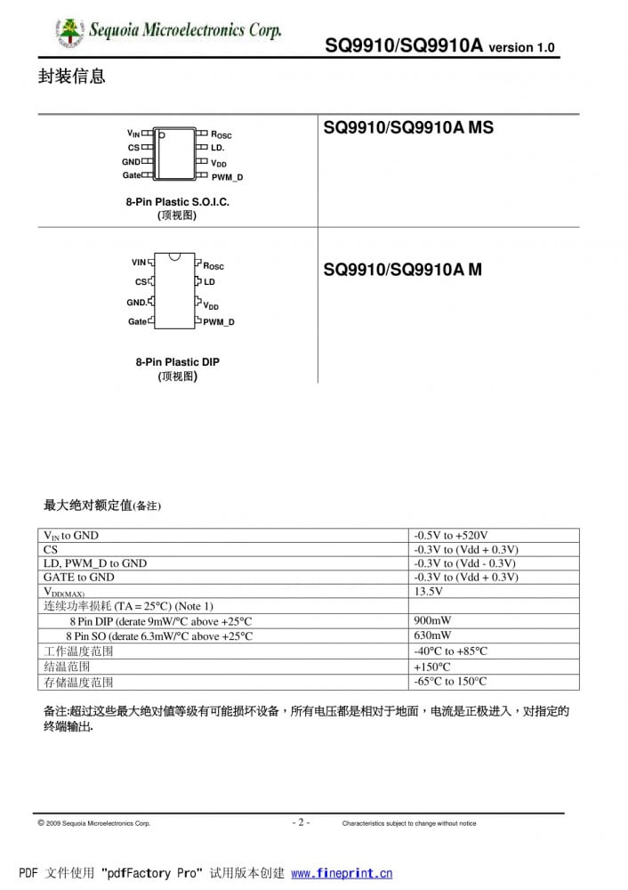 SQ9910AMST datasheet page 2