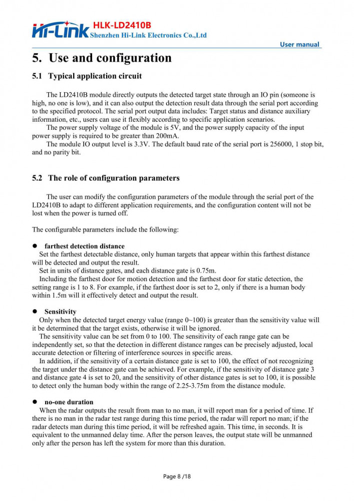 HLK-LD2410B-P manual page 8