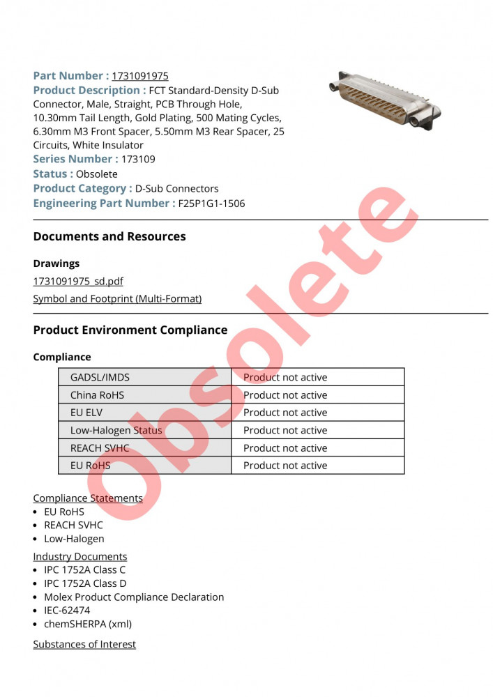 MOLEX 1731091975 document preview, page 1