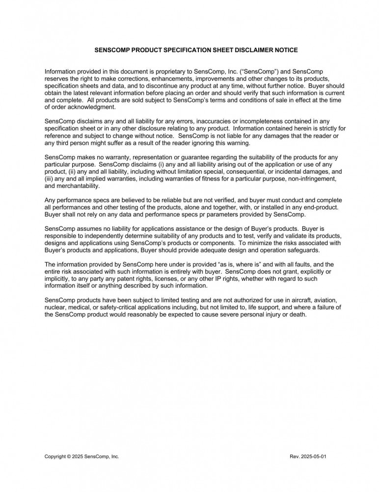 SensComp L Series 40LT10 product sheet, page 3
