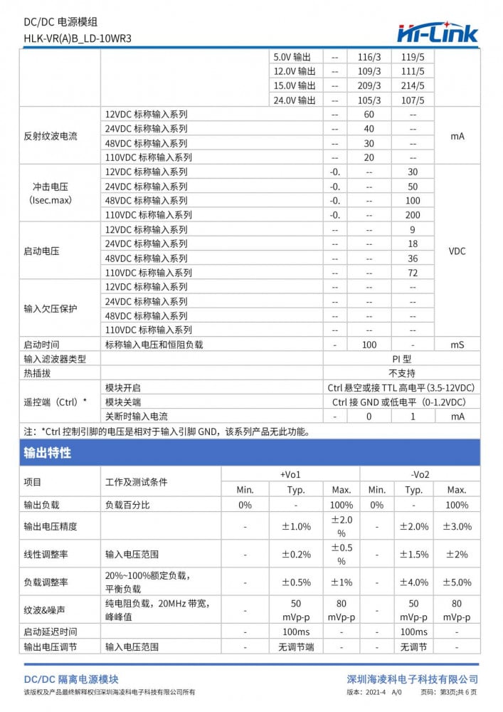 VRB2412LD-10WR3 datasheet page 3
