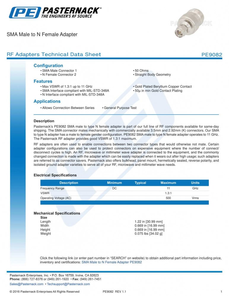 PE9082 technical document page 1