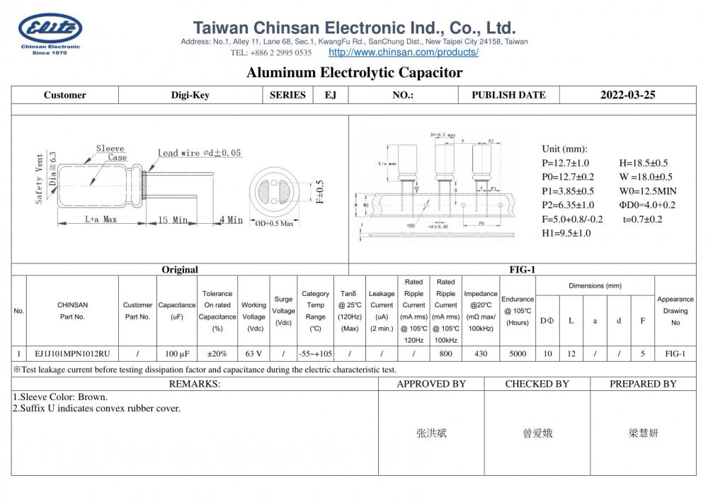 Chinsan EJ datasheet page 8