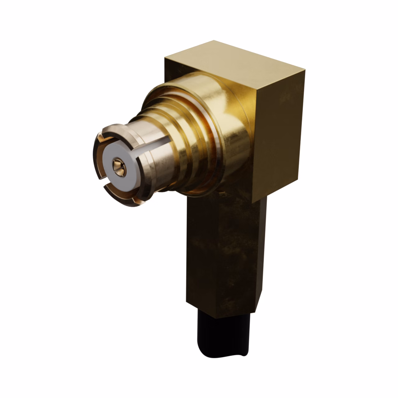 SMP Jack, Right-Angle, Crimp, RG-174, RG-188 and RG-316 Cable, Brass Body, 0.20µm Gold (Au) Plated, 80 Pieces Per Tray, 50 Ohms for sale