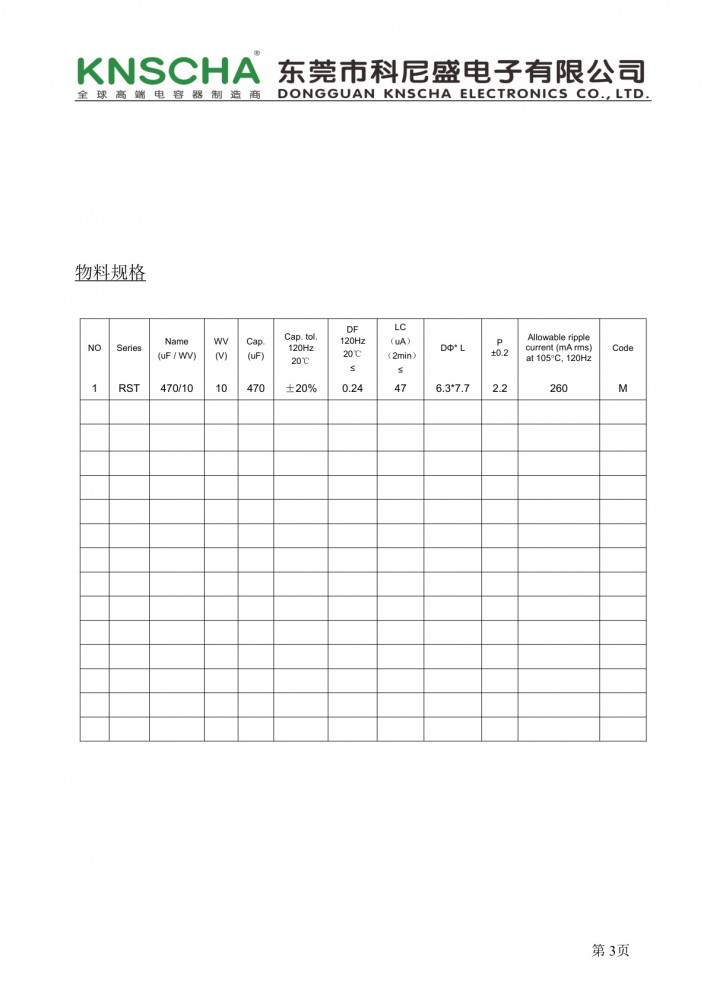 RST series specification page 3