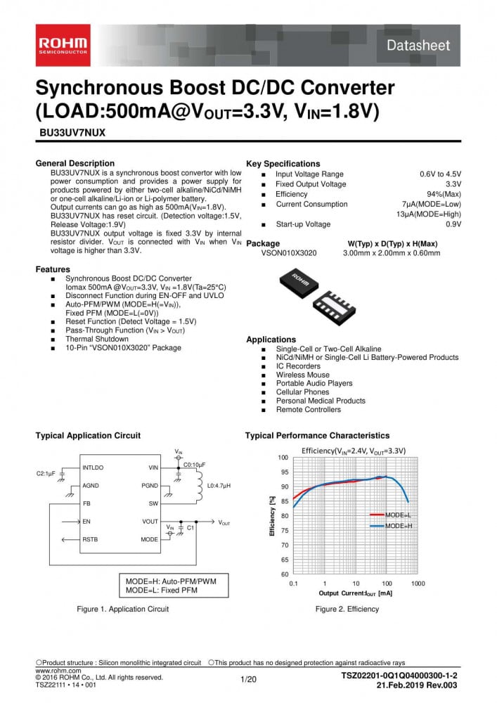 BU33UV7NUX-E2 datasheet page 1