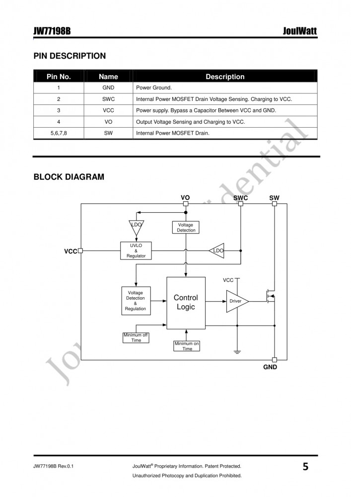 JW77198B datasheet page 5