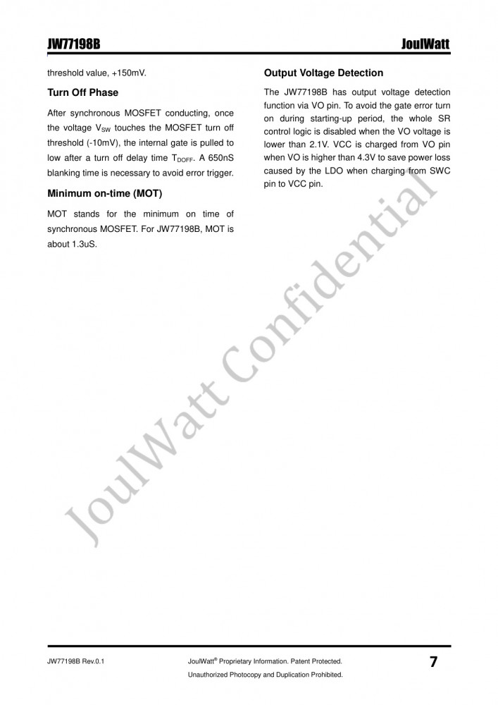 JW77198B datasheet page 7