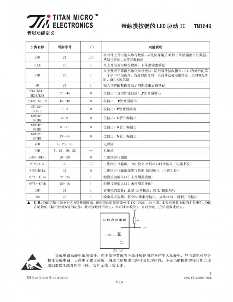 TM1649 datasheet page 2