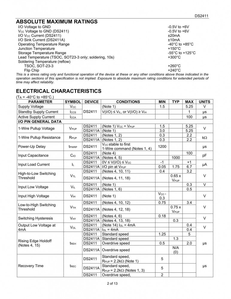 DS2411 datasheet page 2