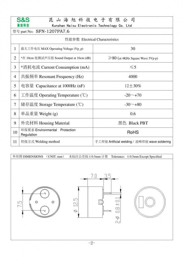 SFN-1207PA7.6 approval document page 2