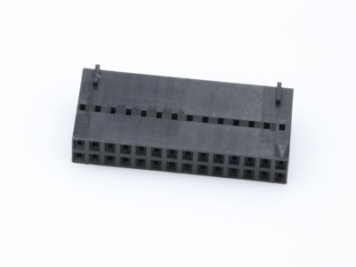 2.54mm Pitch SL Crimp Housing, Dual Row, Version C, Back Ribs, 28 Circuits, Black for sale