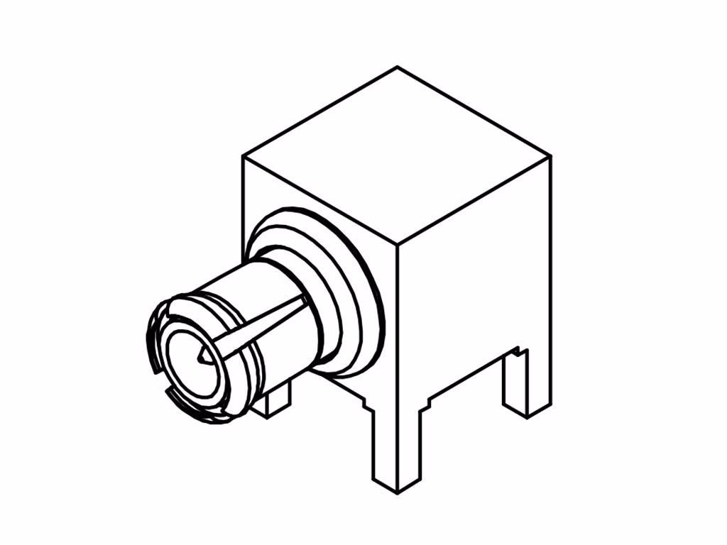 MCX Plug, Right-Angle, PCB Receptacle, Through Hole, Brass Body, Gold (Au) Plated, 1.66mm Leg Length, Tray, 50 Ohms for sale