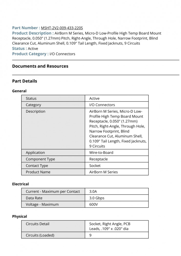 MSHT-2V2-009-433-220S technical document image, page 1