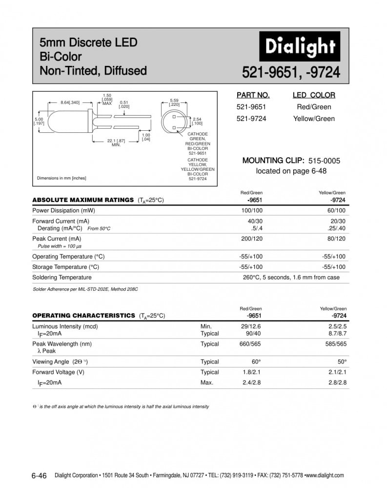 Dialight 550-xx05 datasheet page 6