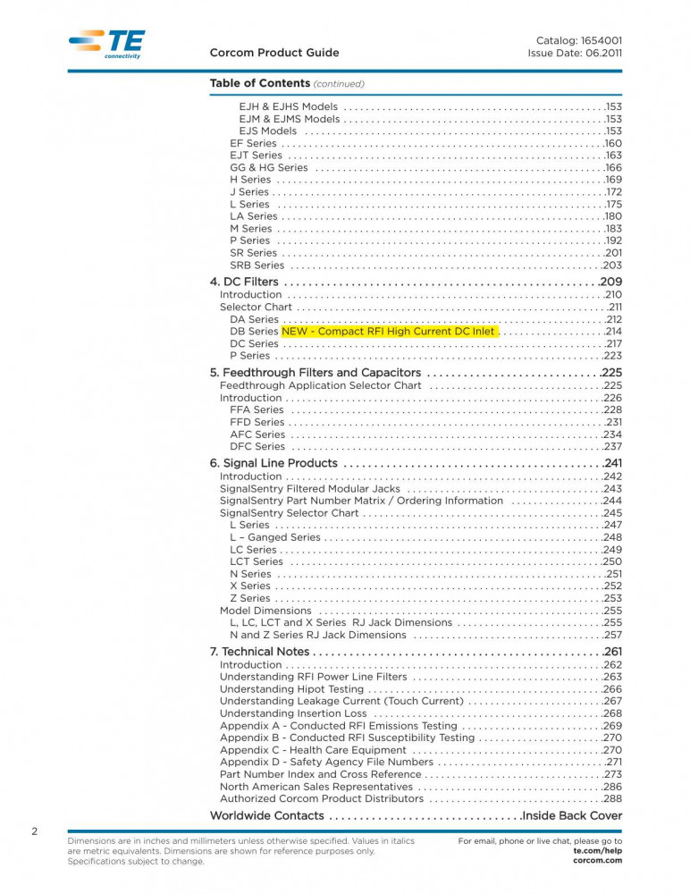TE Connectivity Corcom product guide page 4