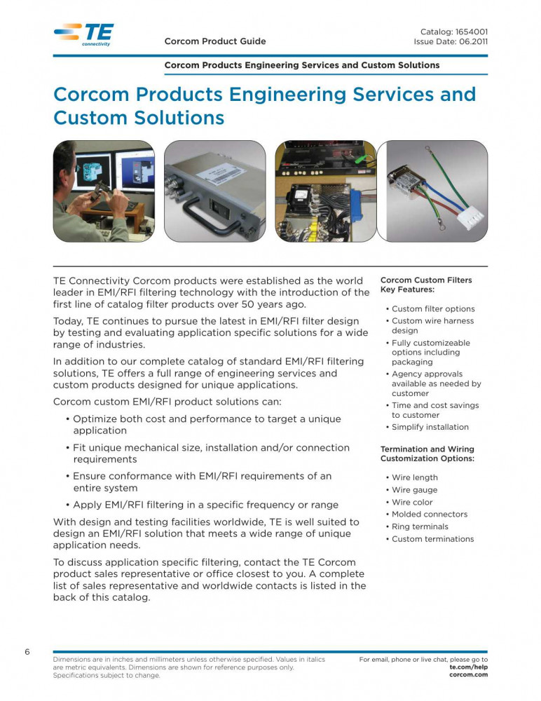 TE Connectivity Corcom product guide page 8