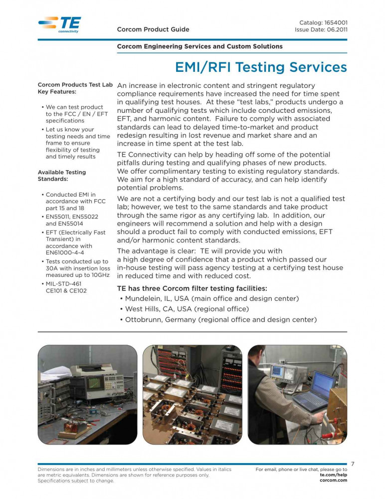 TE Connectivity Corcom product guide page 9
