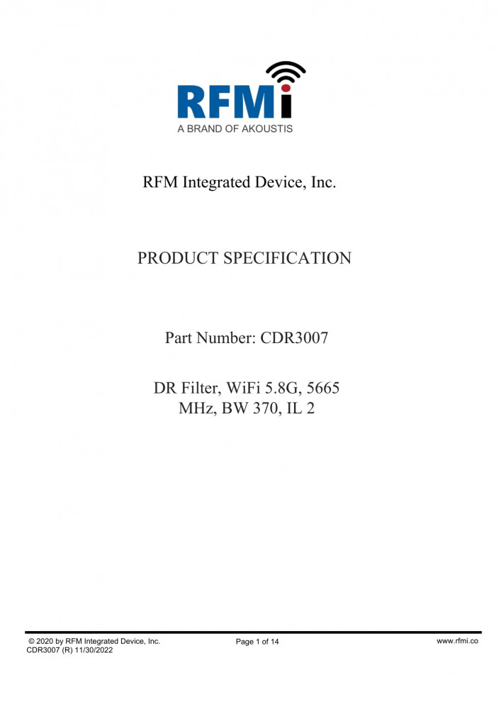 CDR3007 technical document page 1