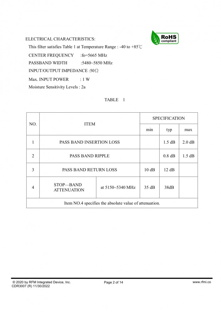 CDR3007 technical document page 2